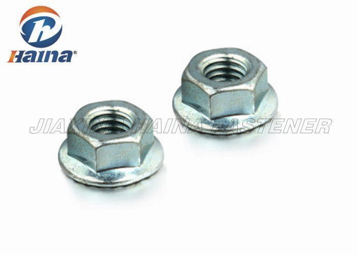 Hexagon Serrated Flange Lock Nut Yellow Zinc Plated For Pipeline Connection